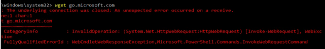 “The underlying connection was closed: An unexpected error occurred on a receive” when running ...